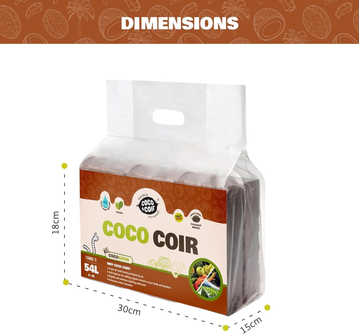 Coir Compost - 9L - 100% organic | Coco & Coir