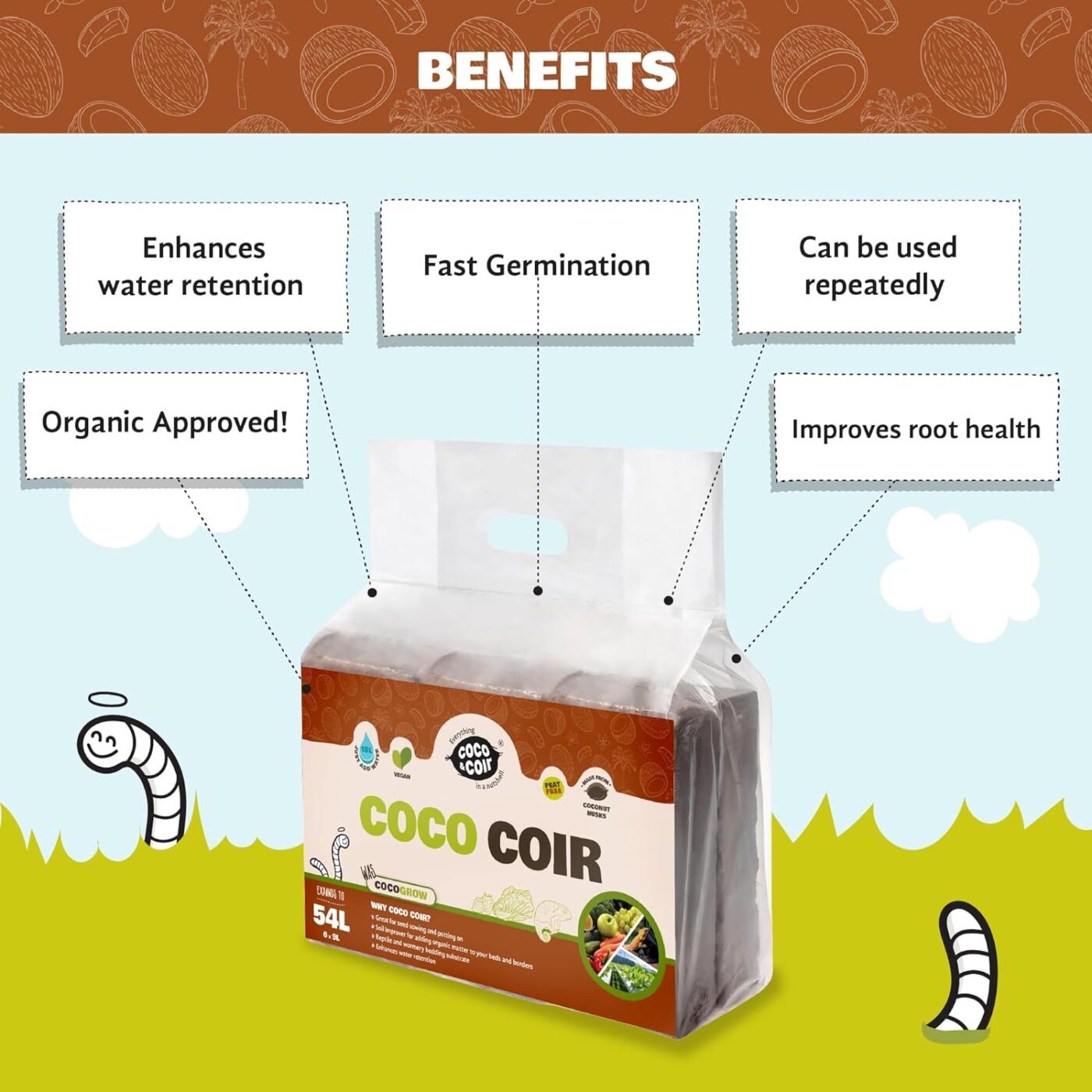 Coir Compost - 9L - 100% organic | Coco & Coir
