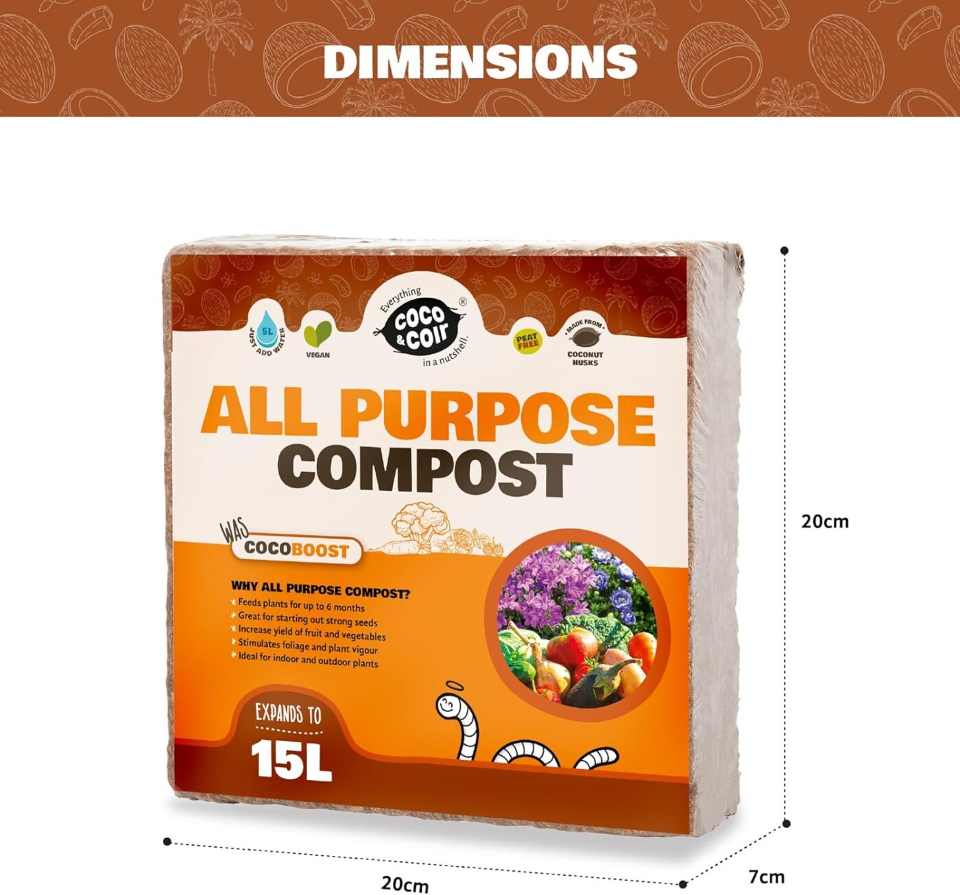 All Purpose Compost - 15L- with essential nutrients | Coco & Coir