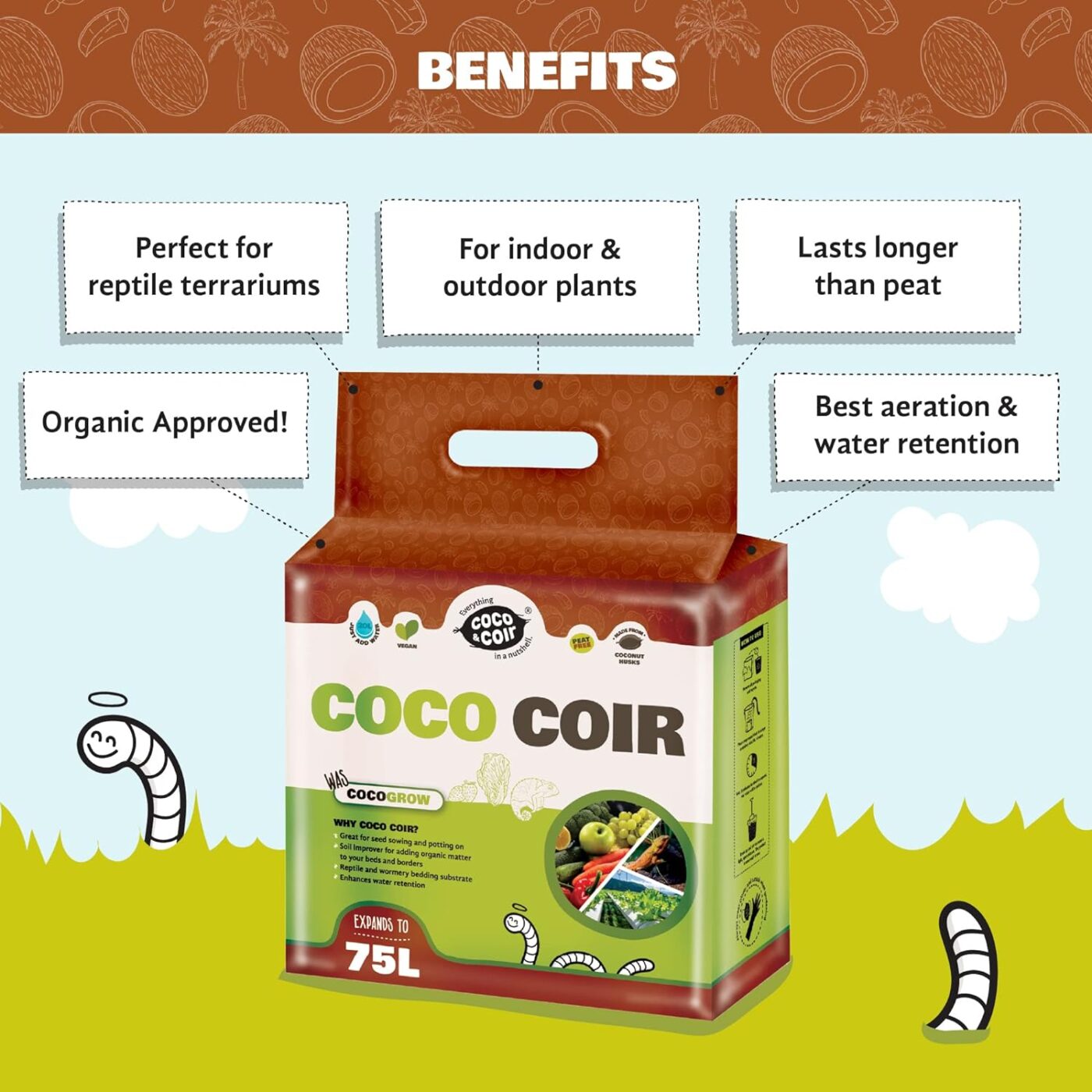 Coir Compost - 75L - 100% organic | Coco & Coir