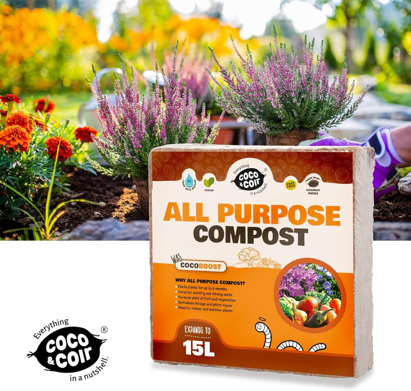 All Purpose Compost - 15L- with essential nutrients | Coco & Coir