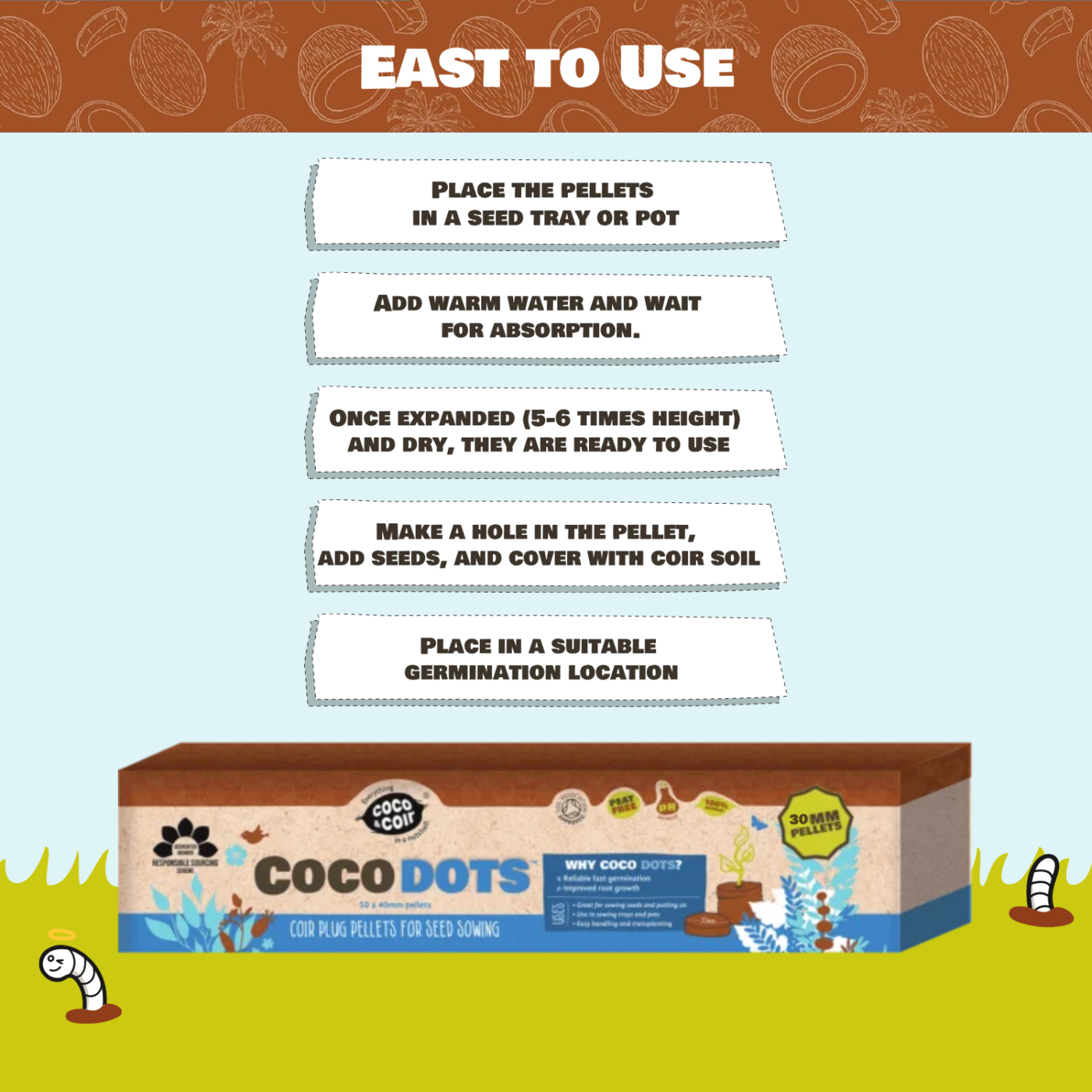 Starter Pellets - 3cm - 50 Pellets | Coco & Coir