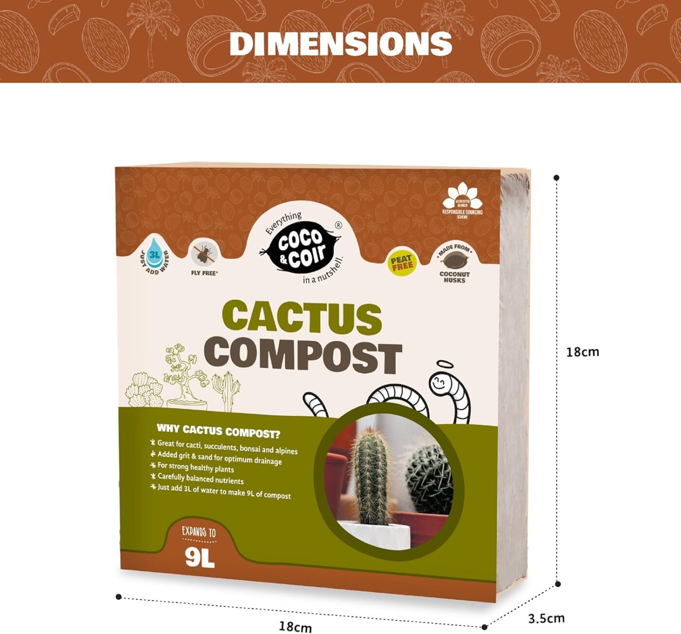 Cactus Soil and Succulent Compost (9L) | Coco & Coir