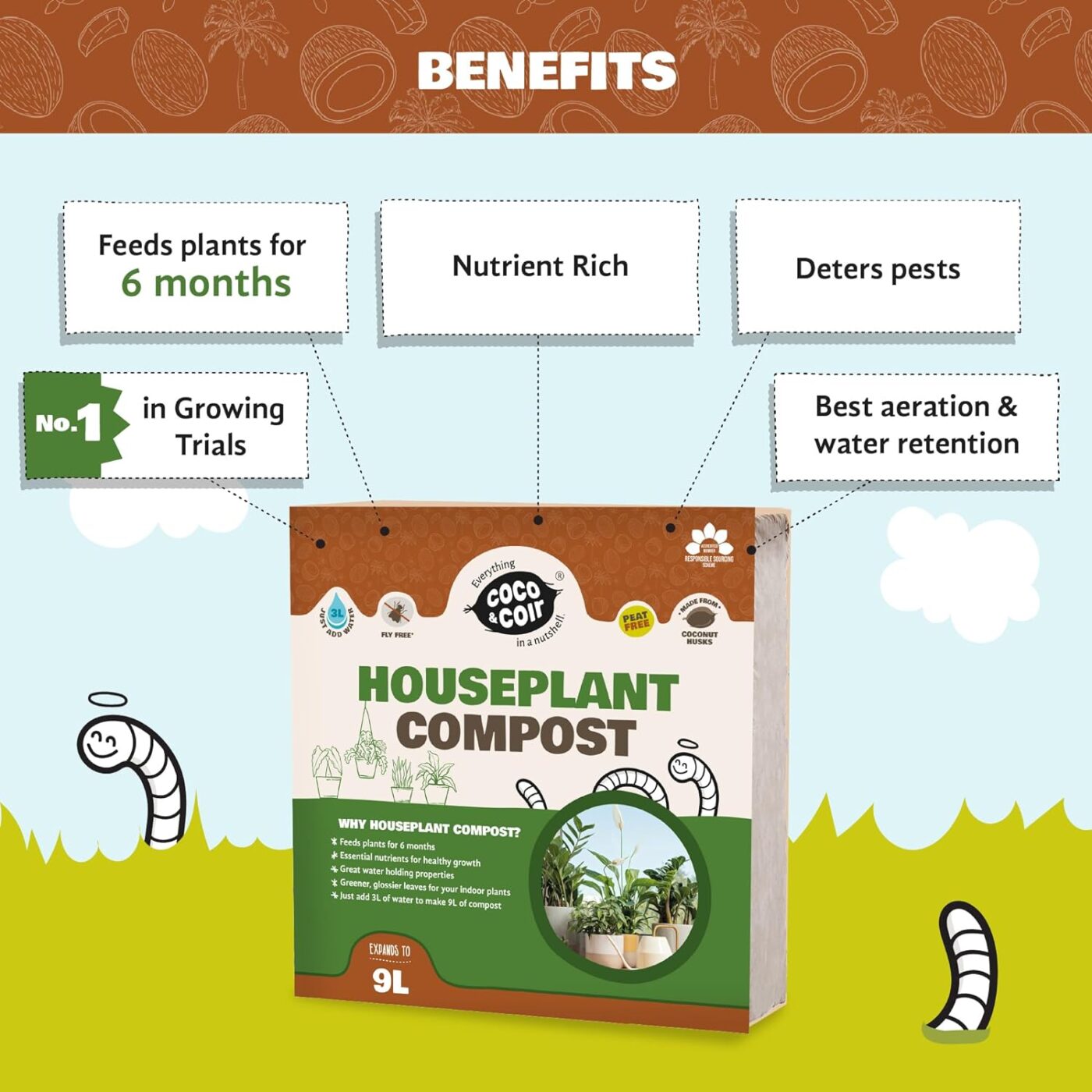 Coir Compost - 9L - 100% organic | Coco & Coir
