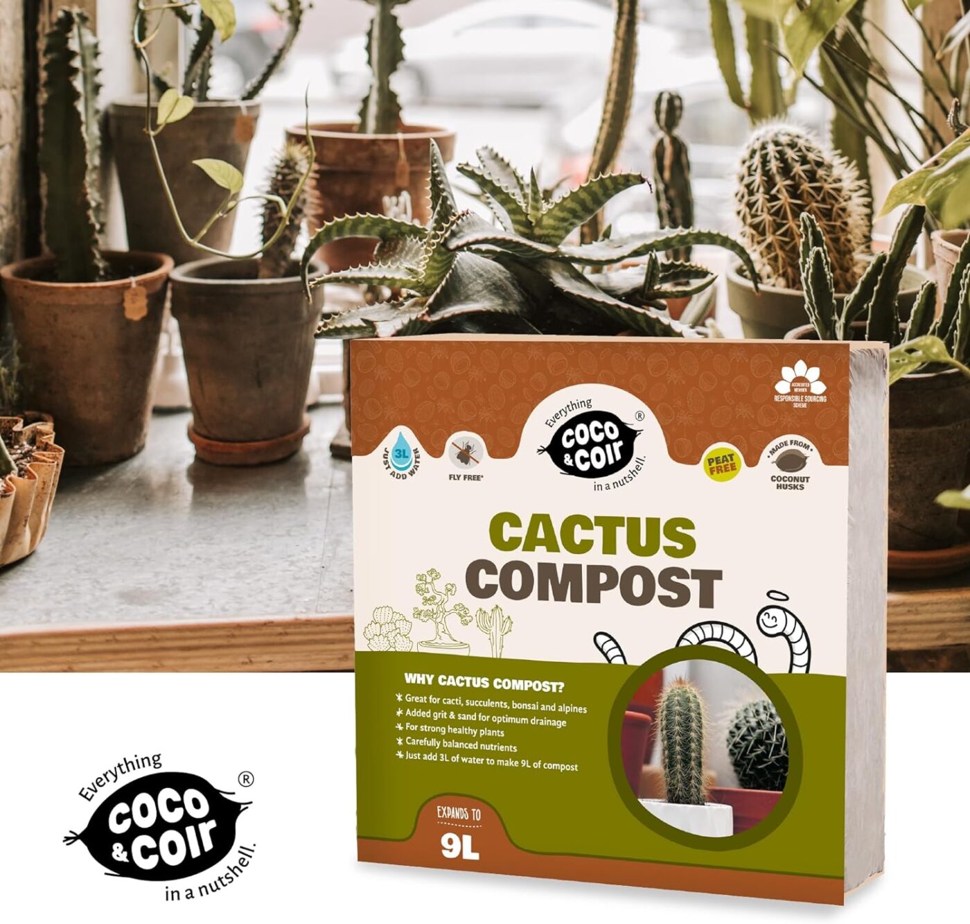 Cactus Soil and Succulent Compost (9L) | Coco & Coir