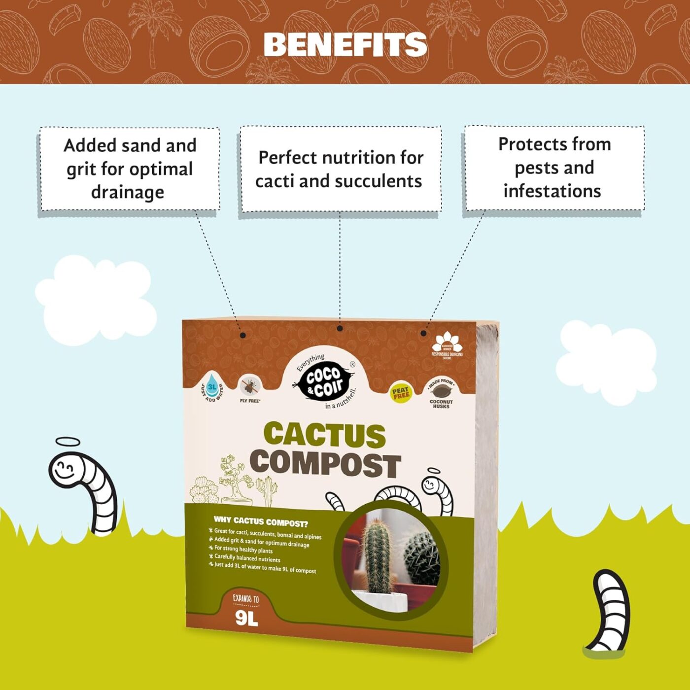 Cactus Soil and Succulent Compost (9L) | Coco & Coir