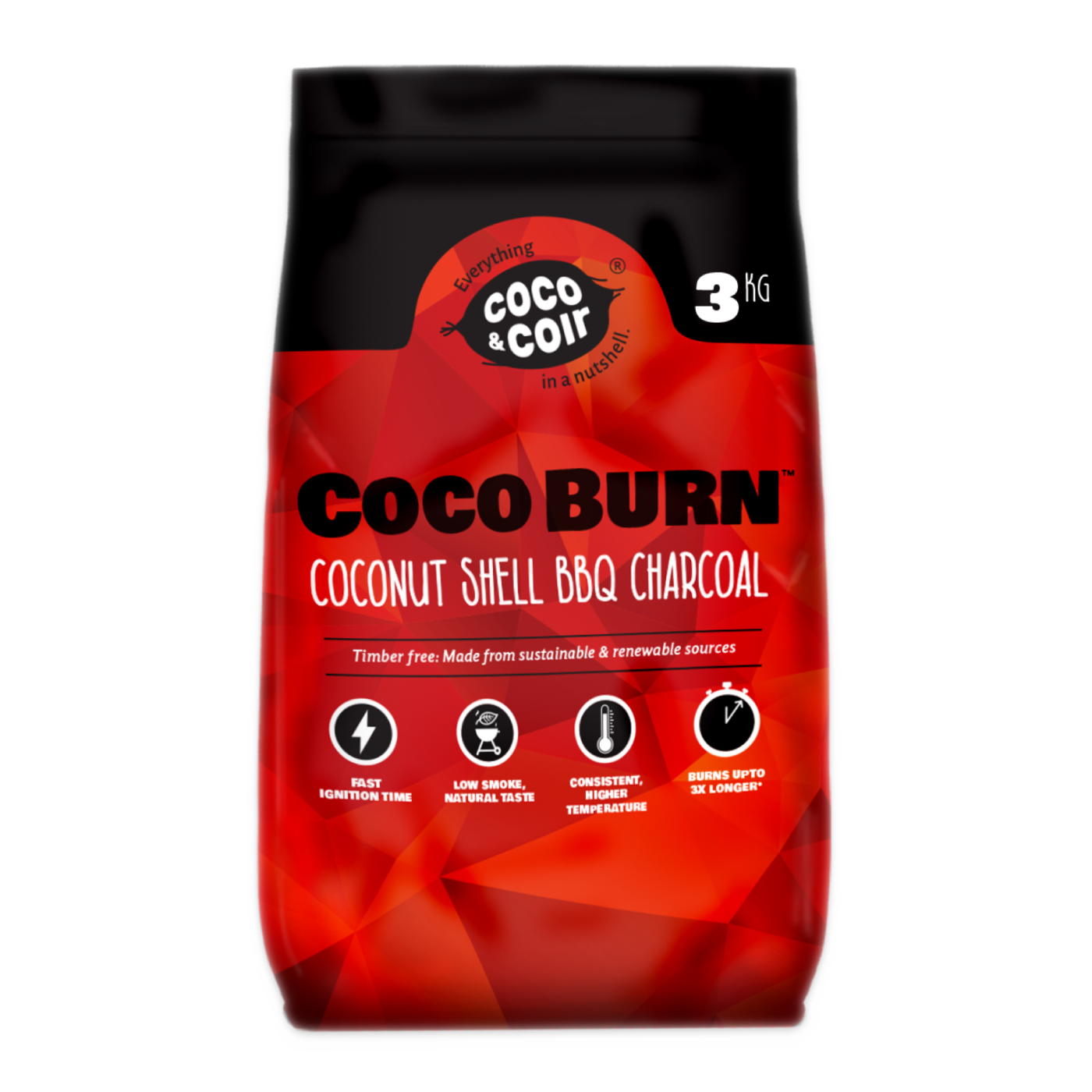 Coco Burn - Coconut Shell BBQ Charcoal 3kg | Coco & Coir